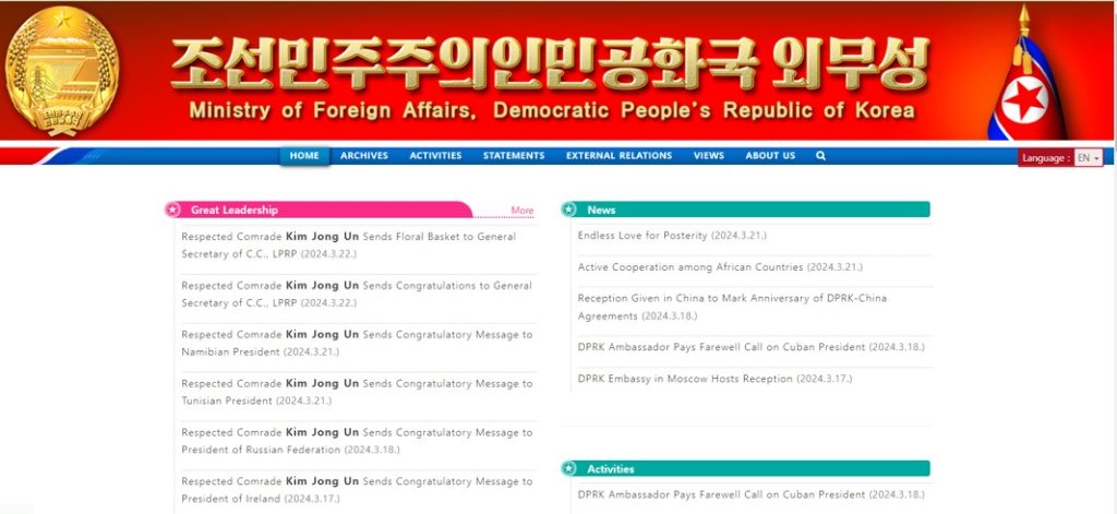 North Korean Foreign Ministry Website: Overview - 38 North: Informed ...
